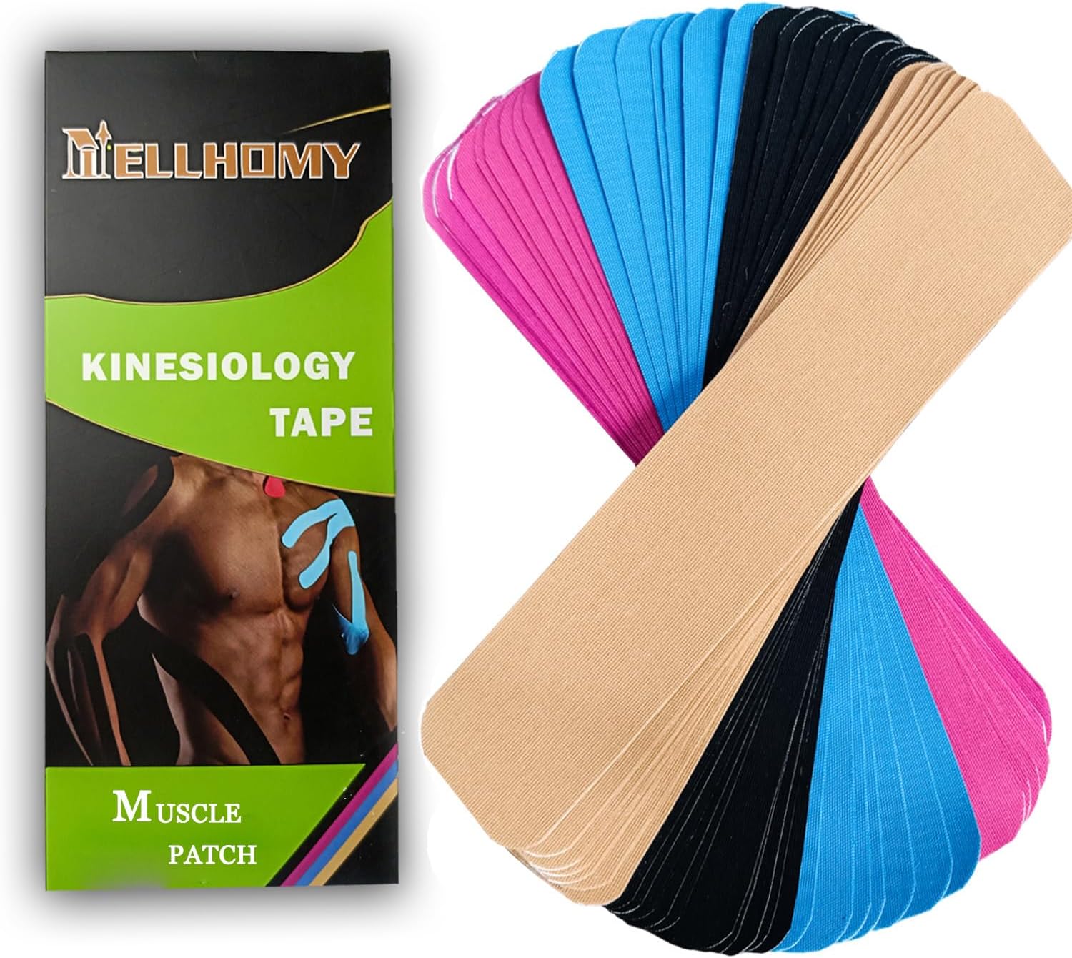 Kinesiology Tape Precut(5cmx25cm,52 Strips),Hypoallergenic Waterproof ...