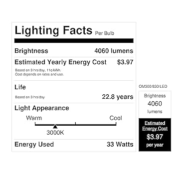 Feit Electric A23 LED Light Bulb, 300W Equivalent, Non-Dimmable, 4060 ...