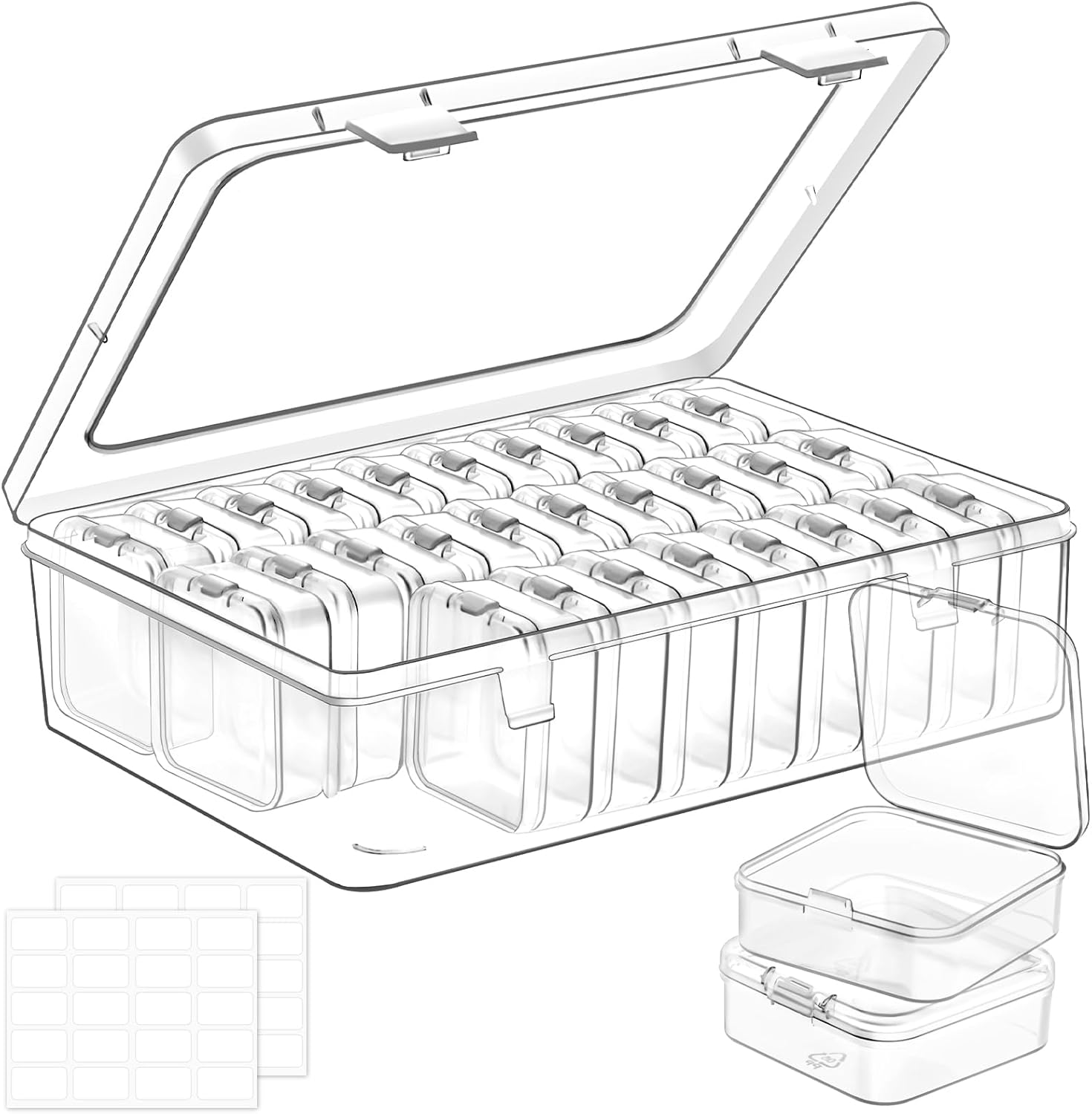 Amazon.com: Mauproy Bead Organizer Box, 31 Pcs Small Clear Plastic Bead ...