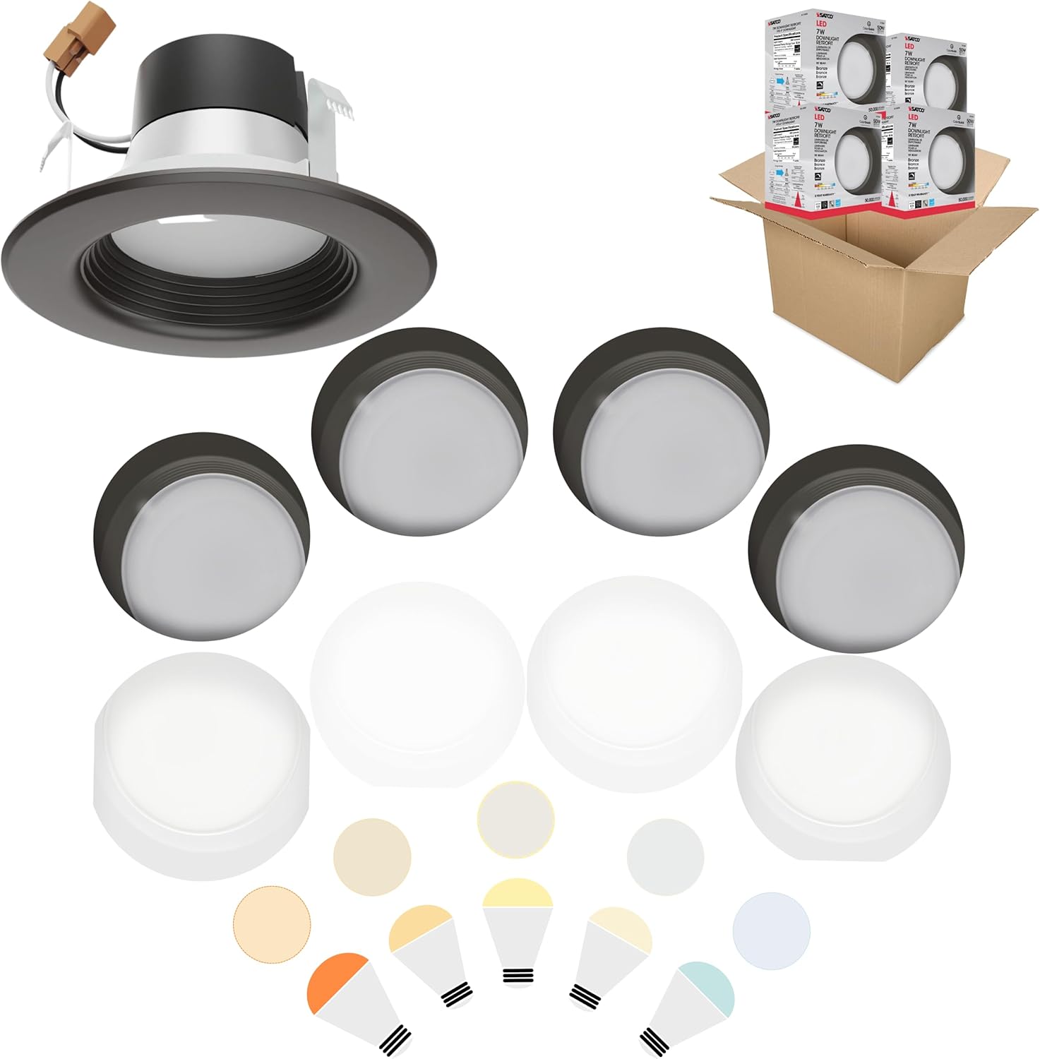 Satco Led Color Selectable Downlight Retrofits, Part Number S11837, 9 ...