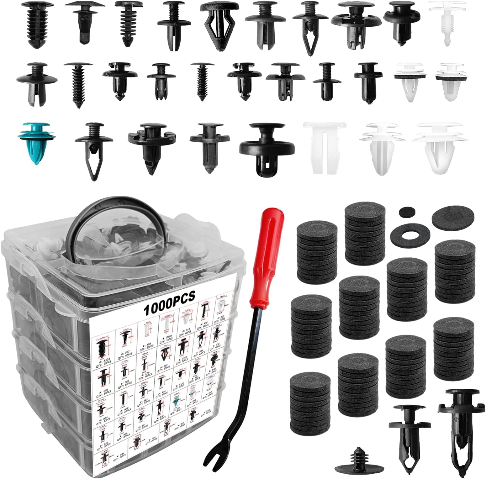 Amazon.com: Car Retainer Clips 1101PCS Auto Fasteners Kit 32 Most ...