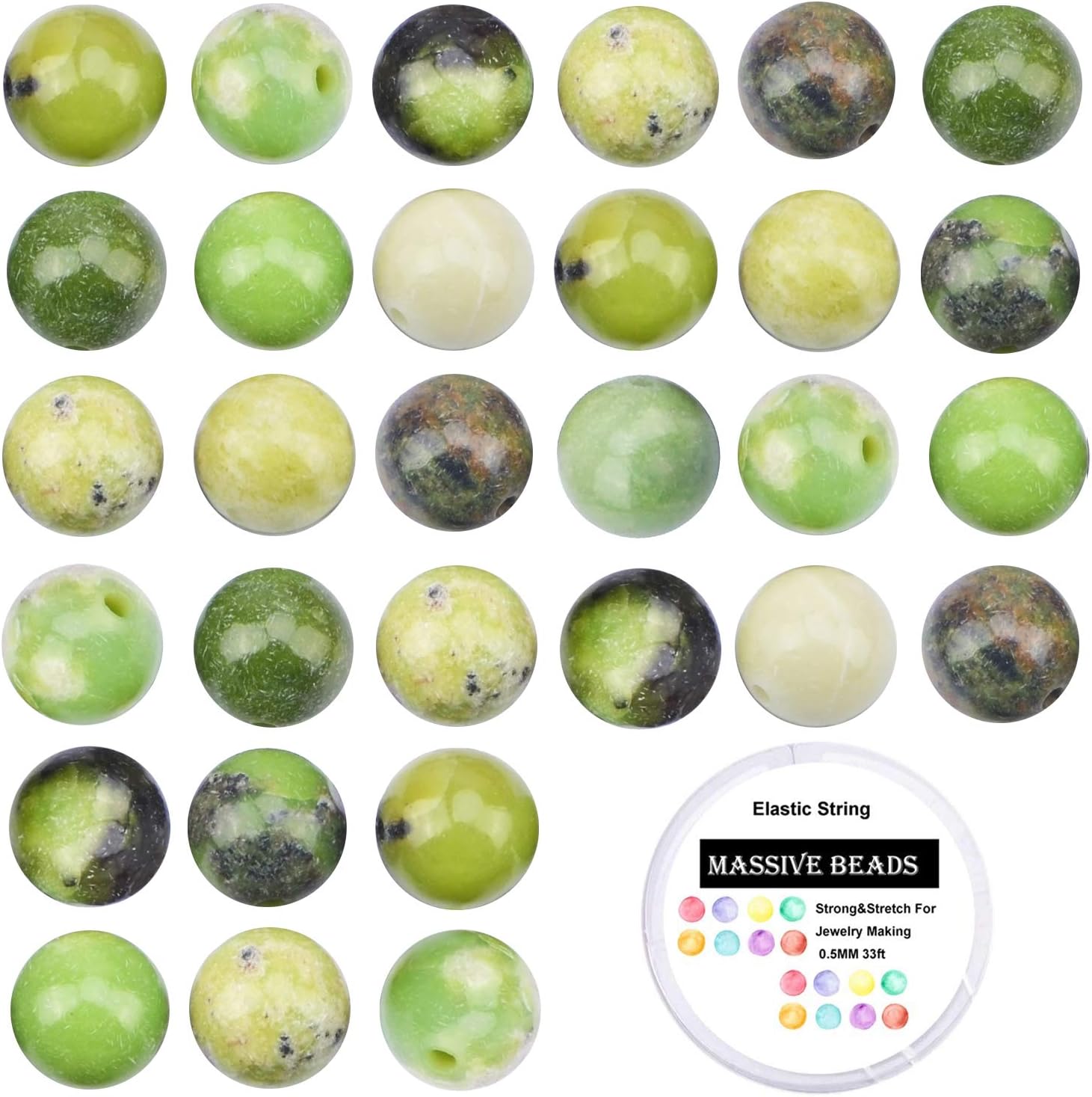 Amazon.com: 80Pcs Natural Crystal Beads Stone Gemstone Round Loose ...
