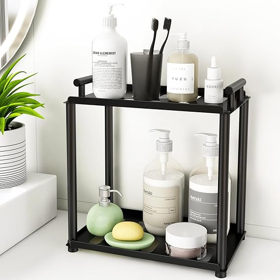 Amazon.com: XEENEW Bathroom Counter Organizer, 2 Tier Bathroom ...