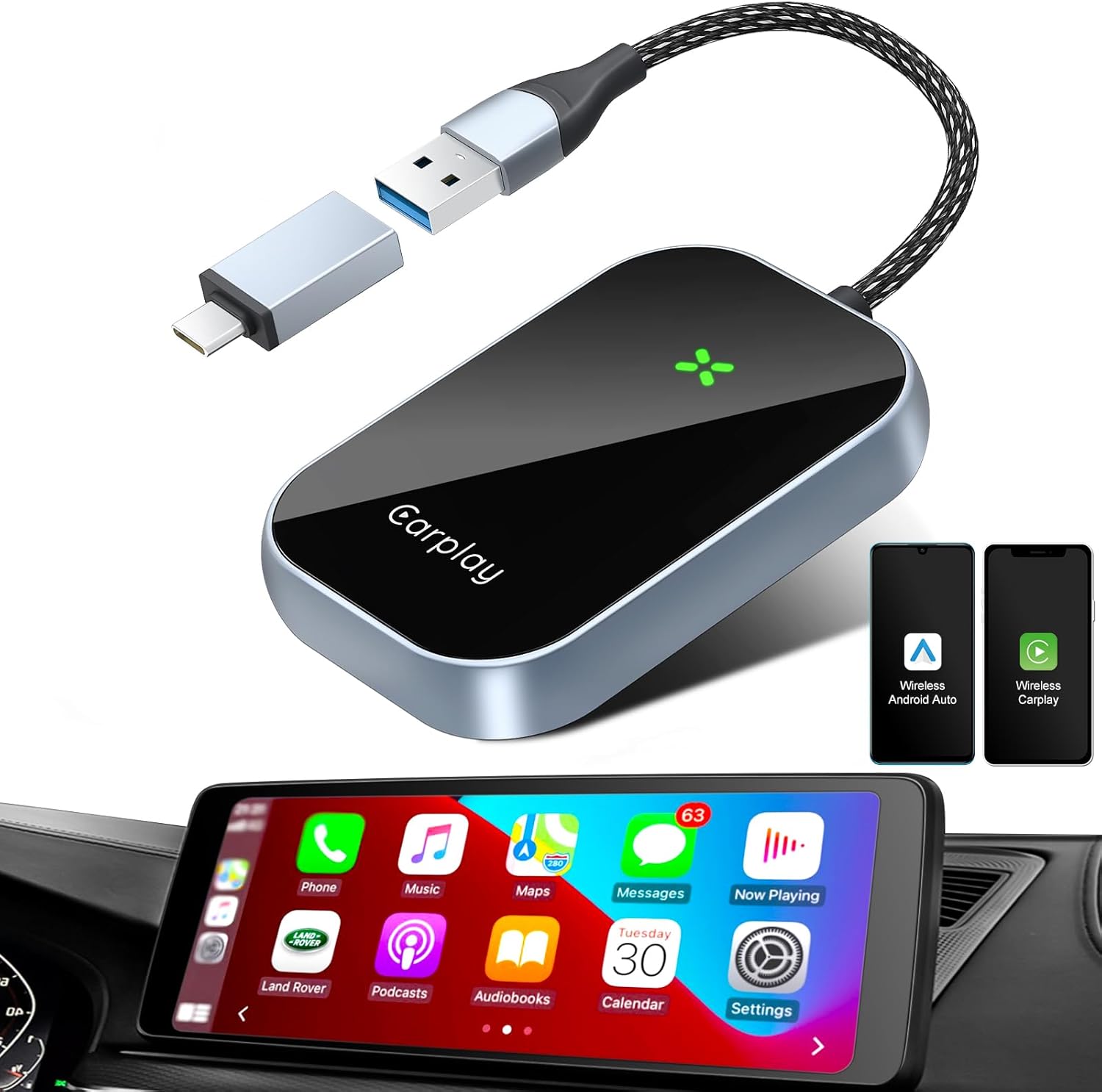 Amazon.com: XINTUO 2-in-1 Wireless CarPlay Adapter Android Auto Adapter ...