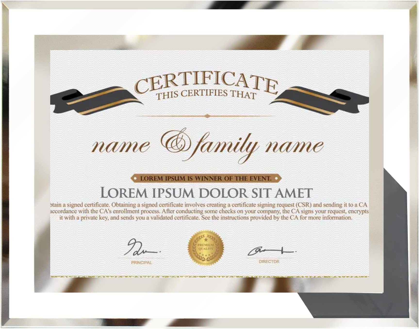 Amazon.com - Stockroom Plus 4 Pack 8.5x11 Glass Certificate Frames with ...