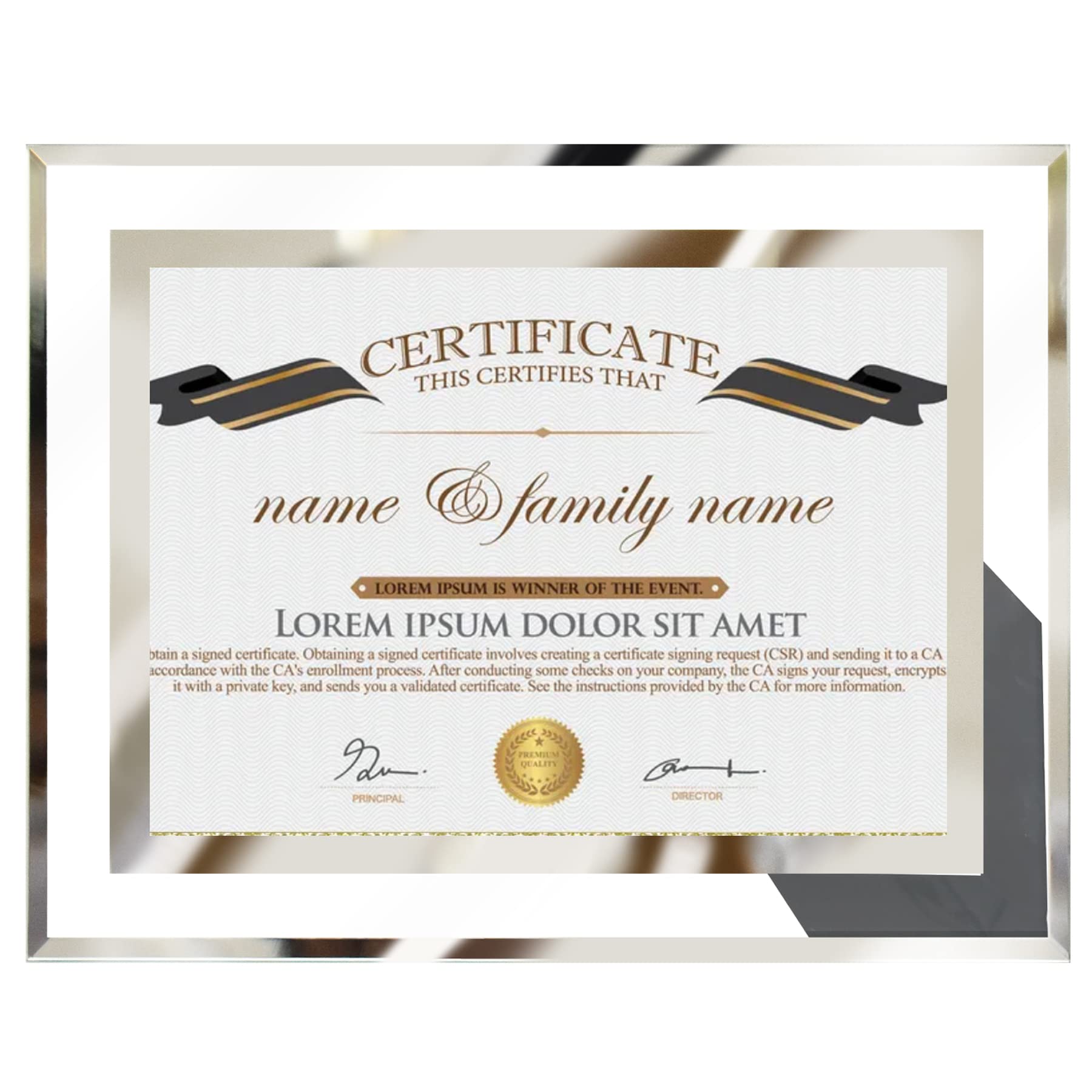 Amazon.com - LUCKYLIFE 8.5x11 Picture Frame Glass Certificate Document ...
