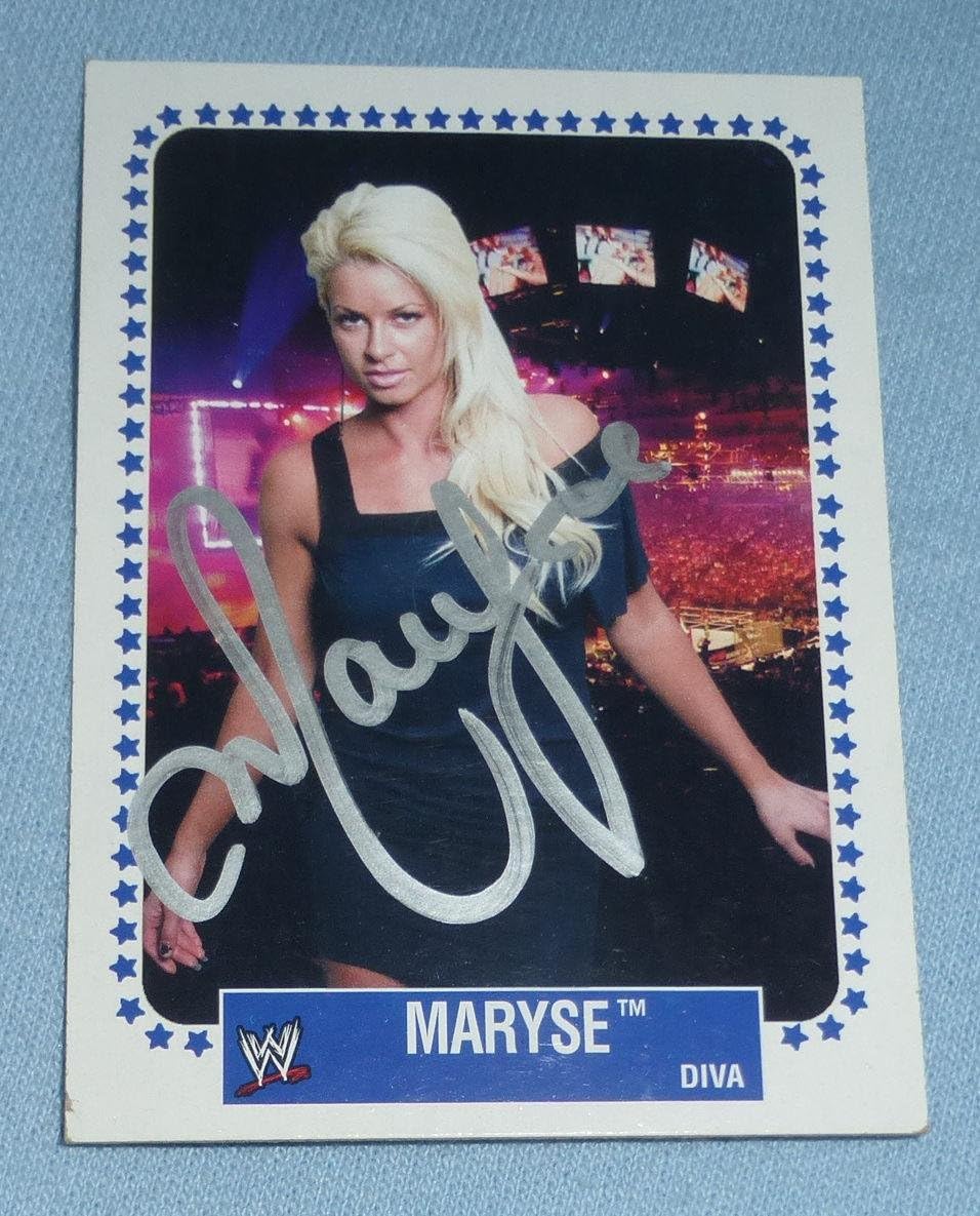 Maryse Ouellet Signed 2008 Topps Heritage IV 4 WWE Card Wrestling Diva ...