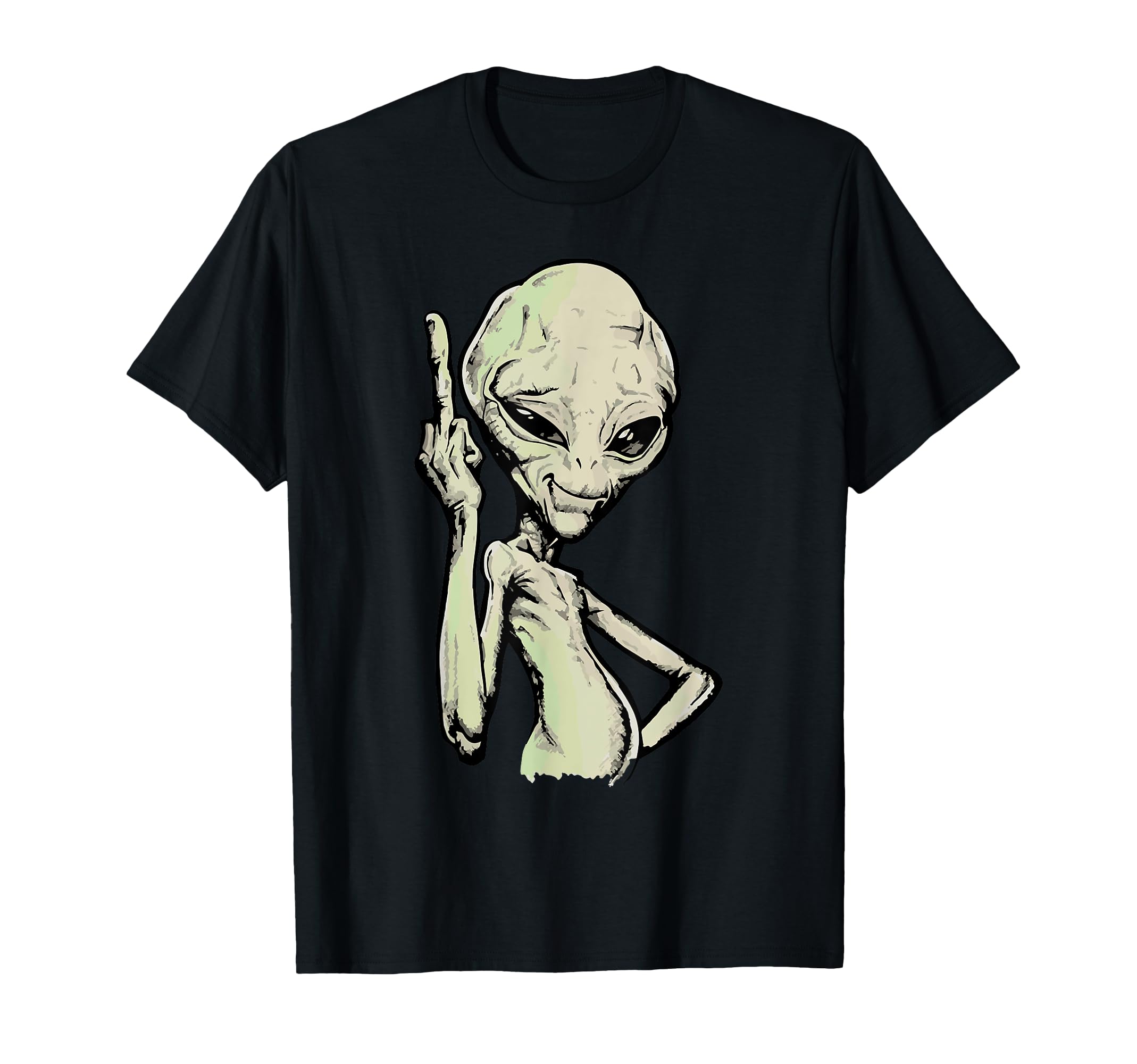 Amazon.com: Alien Middle Finger Adult Humour Funny Novelty T-Shirt ...