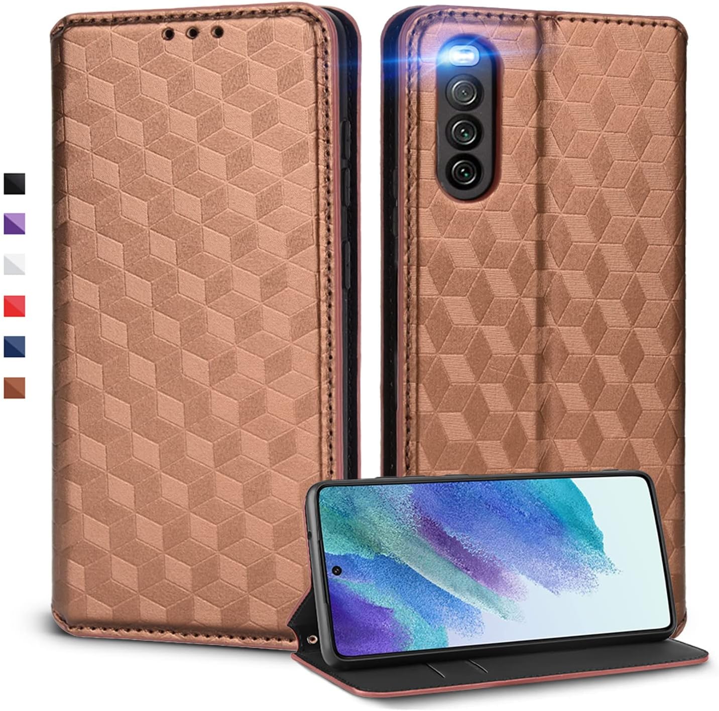 Amazon | UnivoColors Sony Xperia 10 III (SO-52B/SOG04) 対応手帳型ケース 高級合皮 ...