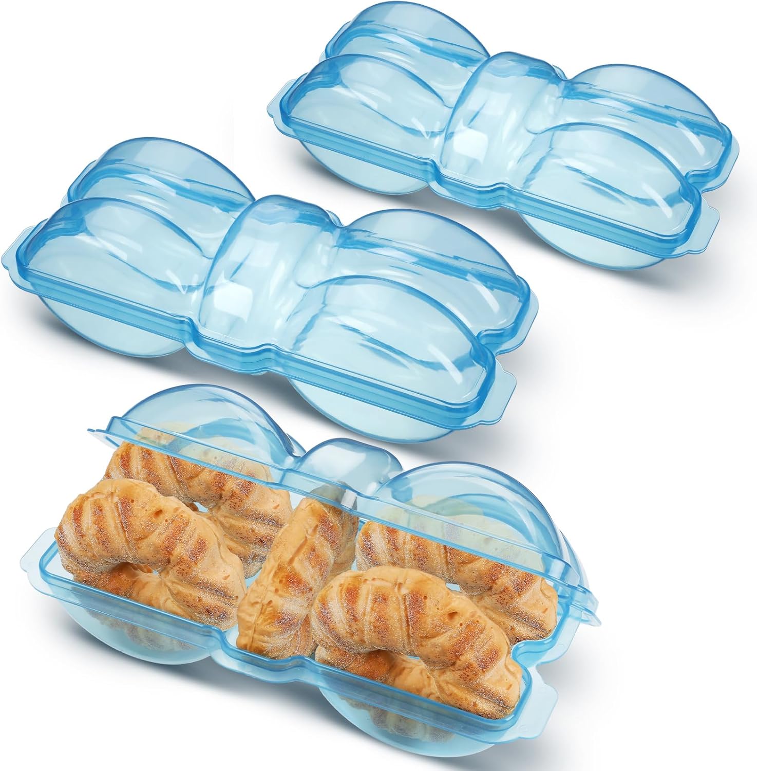 Amazon.com: Ziliny 2 Pcs Plastic Bagel Fresh Holder Container Reusable ...