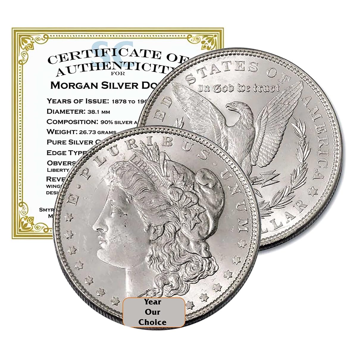 1878 S, P, O - 1904 O, P, S - Date Our Choice - 90% Silver Morgan AU - $1 AU in Air-Tite Capsule ...