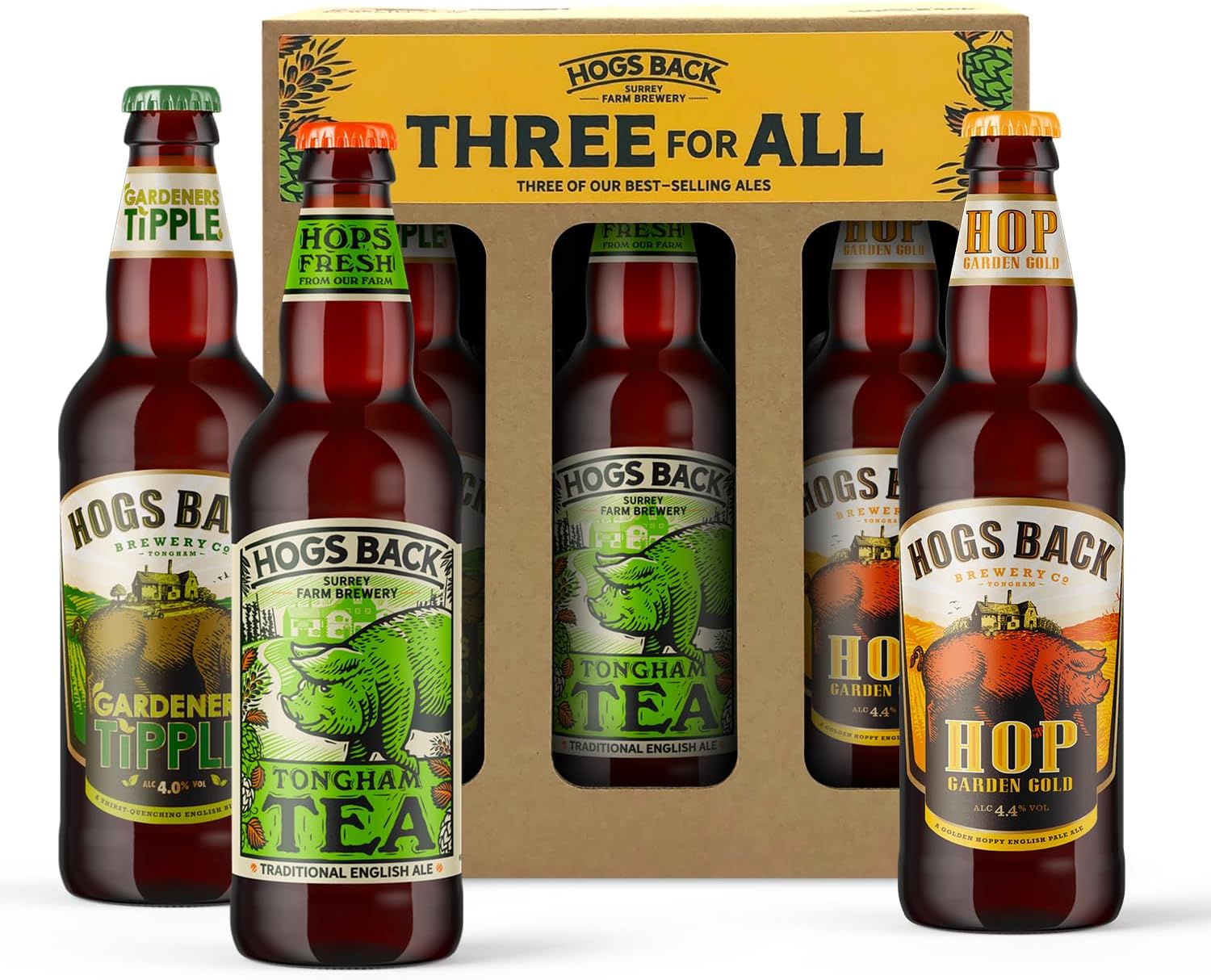 HOGS BACK BREWERY Three for All Bottled Beer Selection Gift Set ...