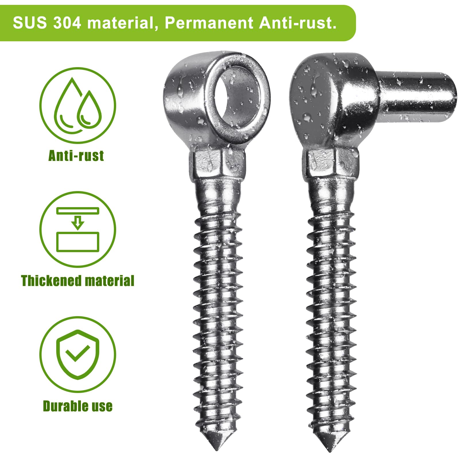 Snapklik.com : Insaga Cast 304 Stainless Steel Gate Hinges 2Pack Lag ...