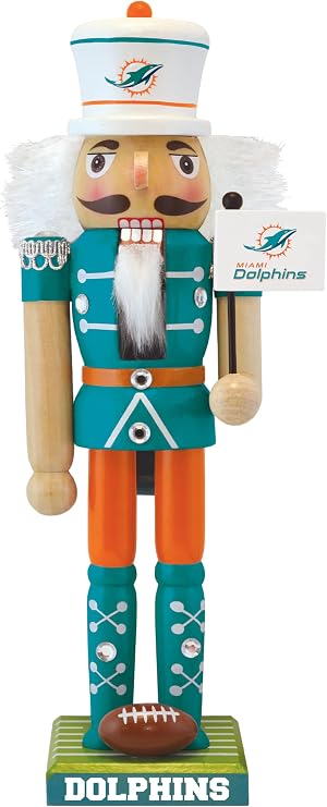 Amazon.com: Masterpieces Miami Dolphins NFL Nutcracker - 12" Hand ...