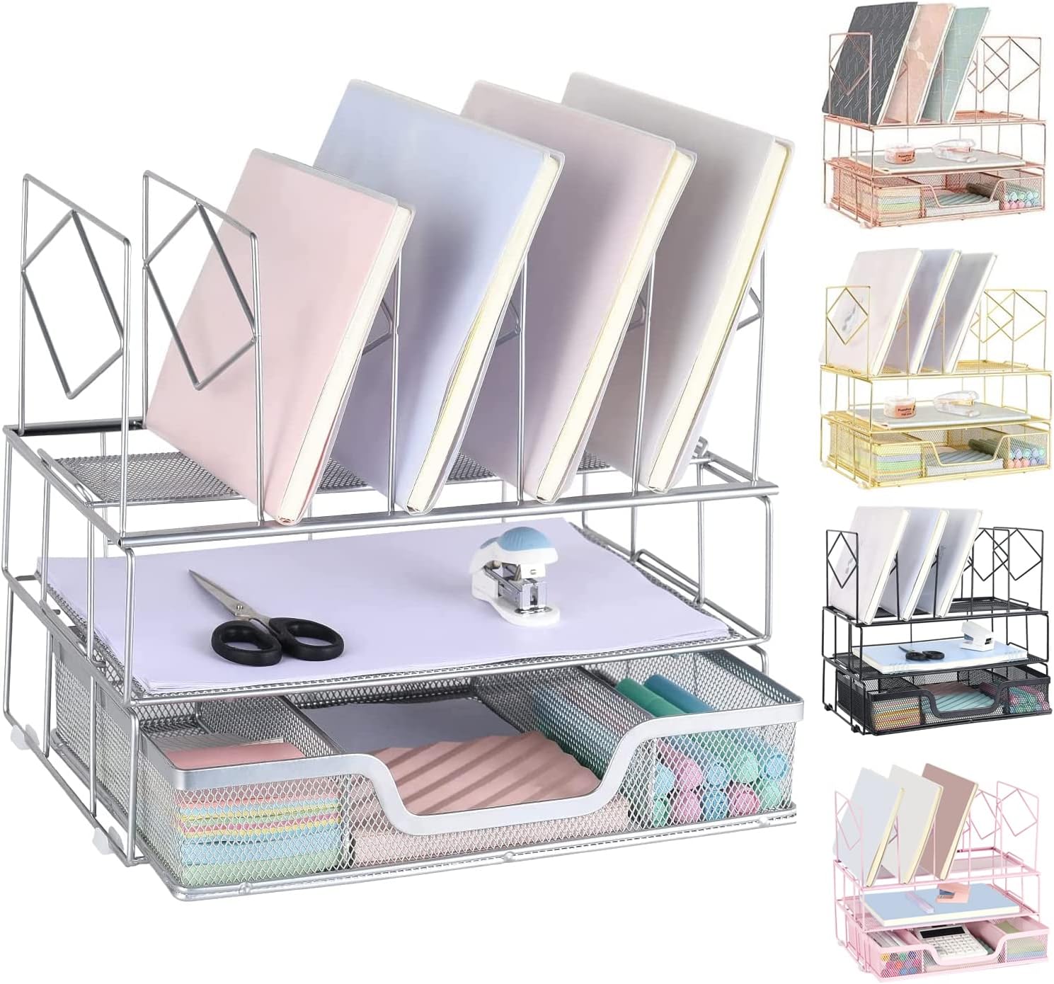 Amazon.com : MineSign Wood Desk Organizer Drawer Trays Office Desktop ...