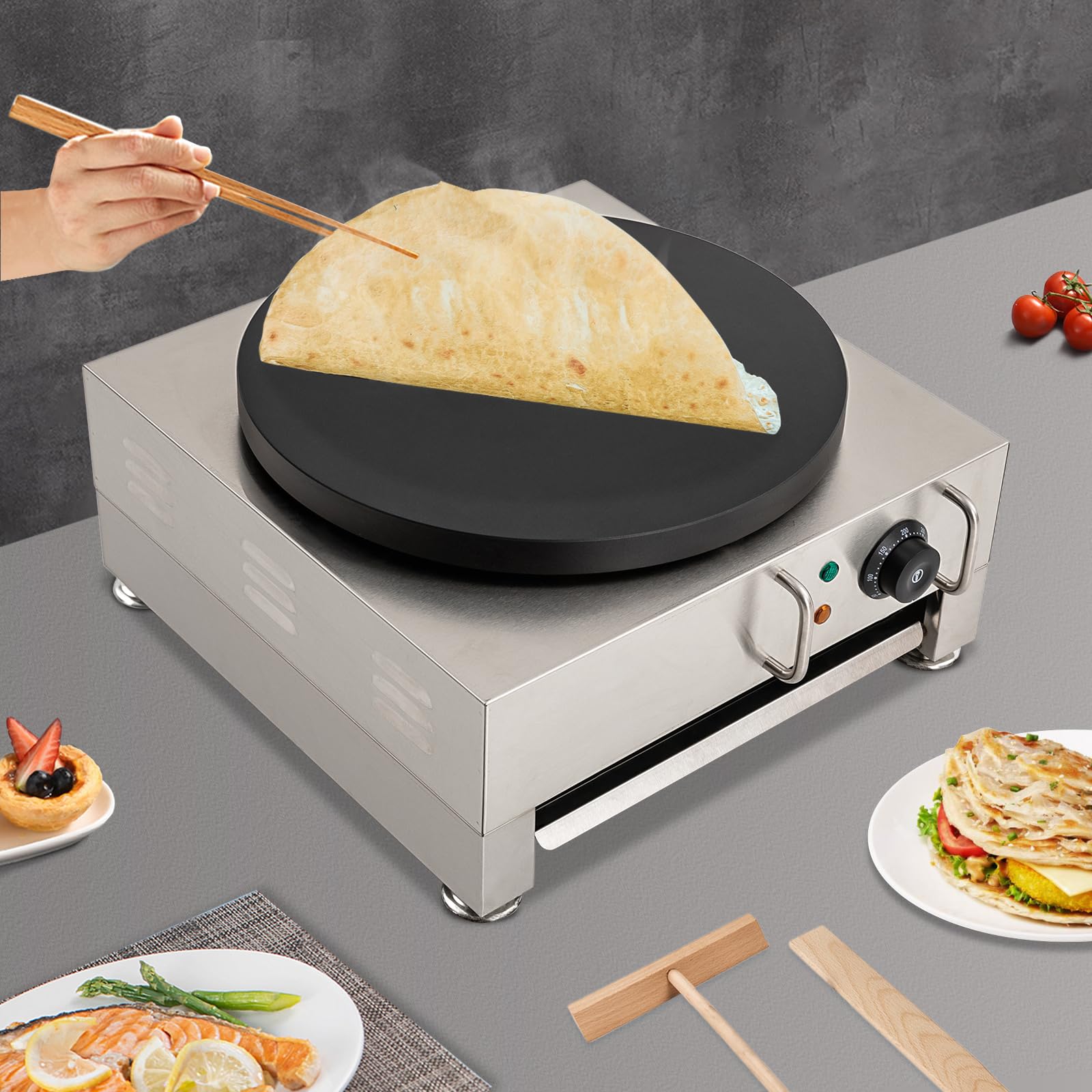 Sarten Electrico 16-Inch Commercial Electric Crepe Maker, 110V 2.8KW ...