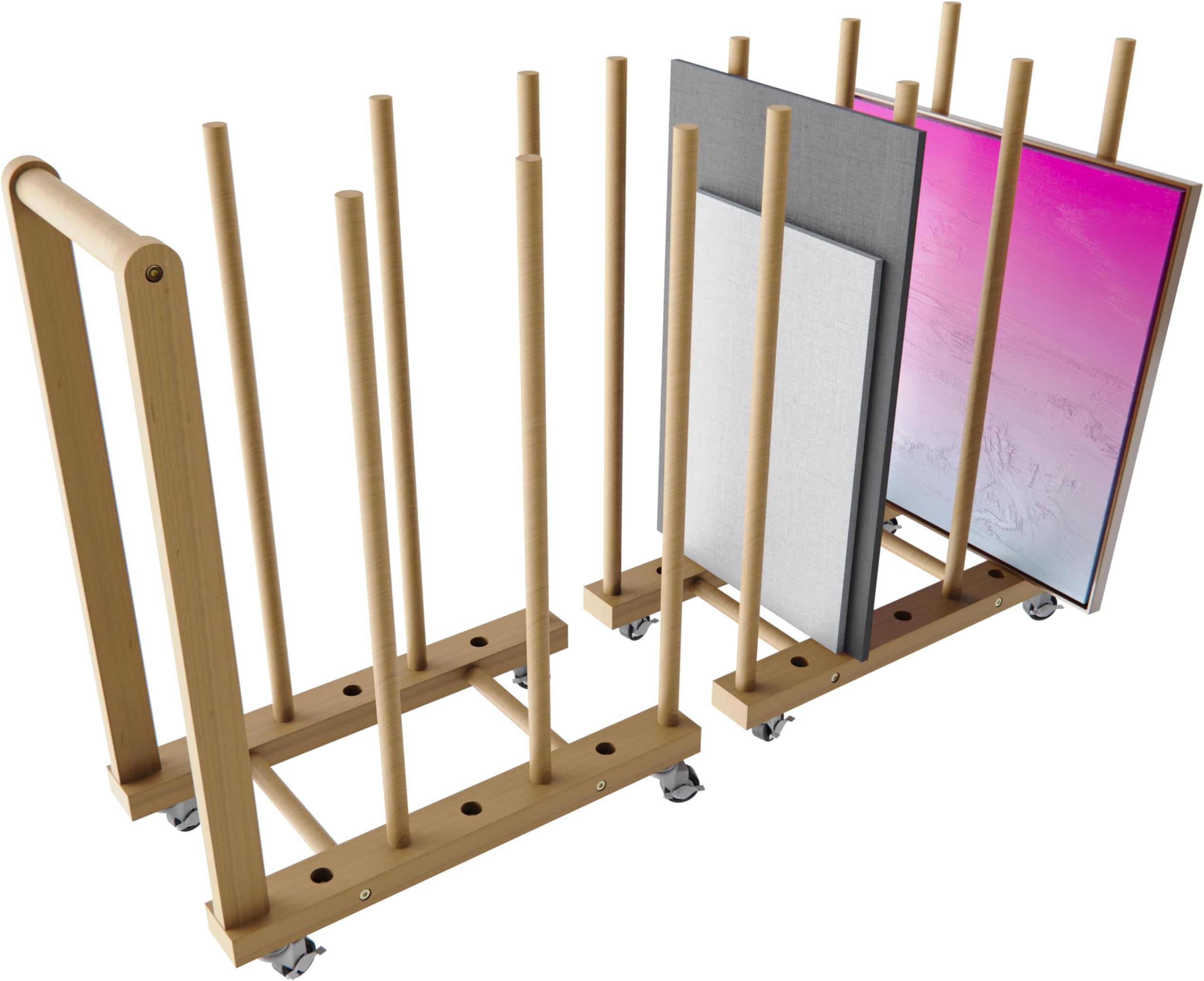 Amazon.com: UNZERO Art Storage Rack Transport Cart with Dowels - Art ...