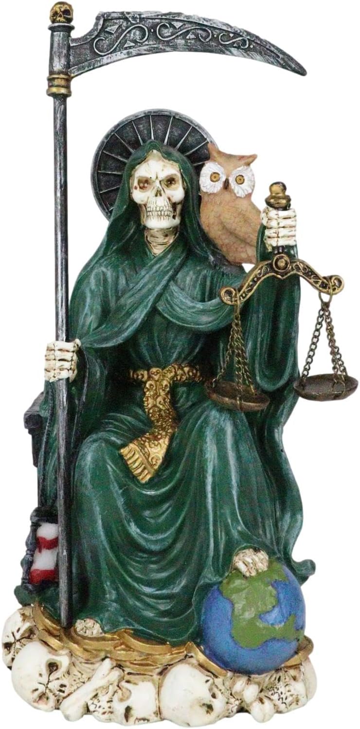 Amazon.com: Ebros Gift Santa Muerte Holding Scythe Hourglass and Scales ...