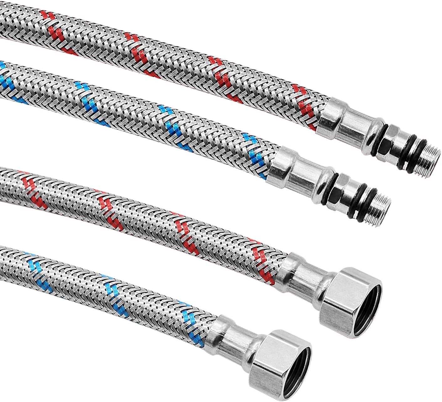 Xcel Home 2 x M10 (10mm) x 3/8 BSP Flexible Tap Connector (500mm ...