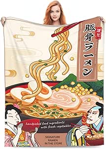 Amazon.com: Japanese Ramen Noodles Blanket 50''x60'' Ramen Decor Kabuki ...