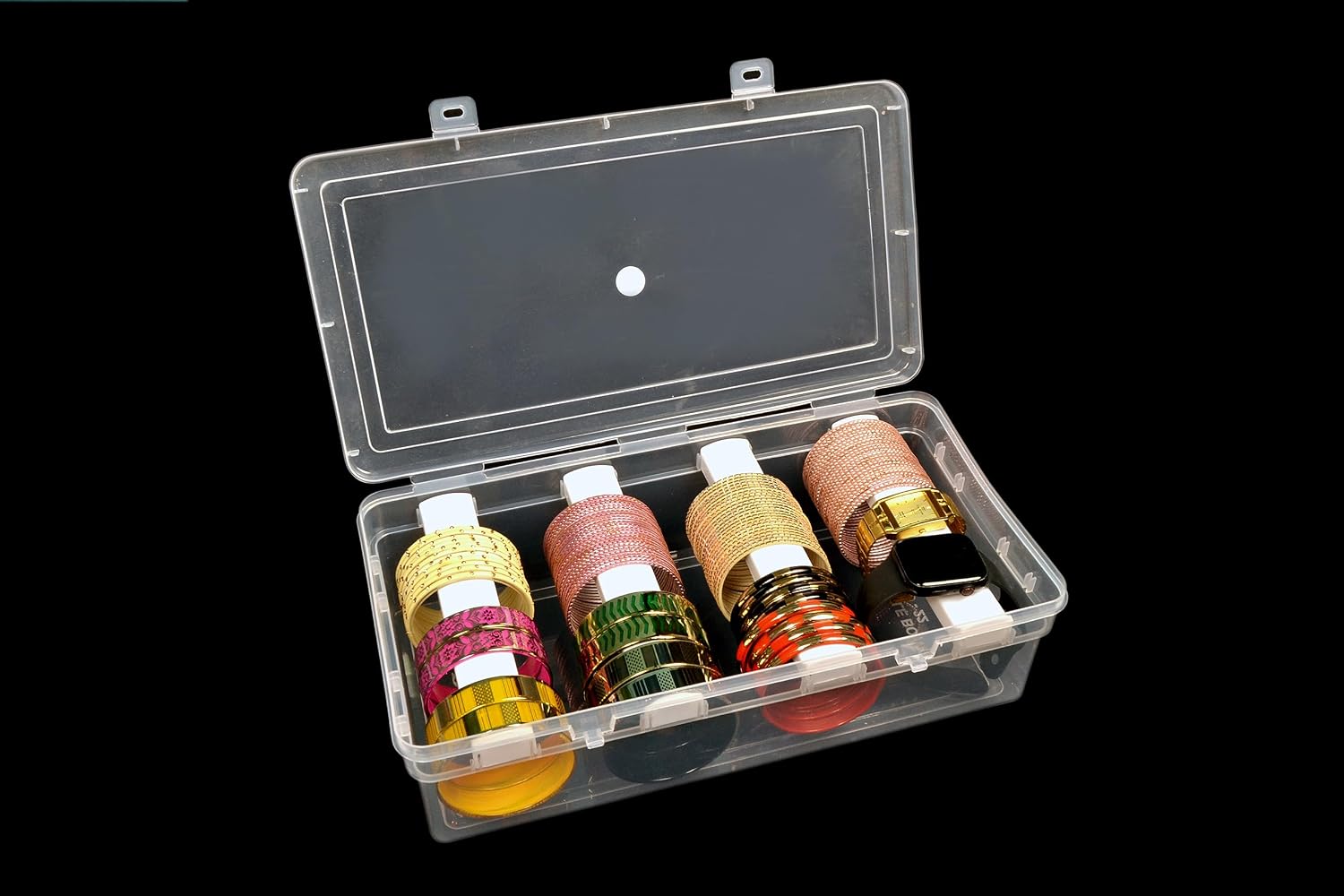 Multipurpose Plastic Storage Box with four Adjustable Rods Storing Box ...