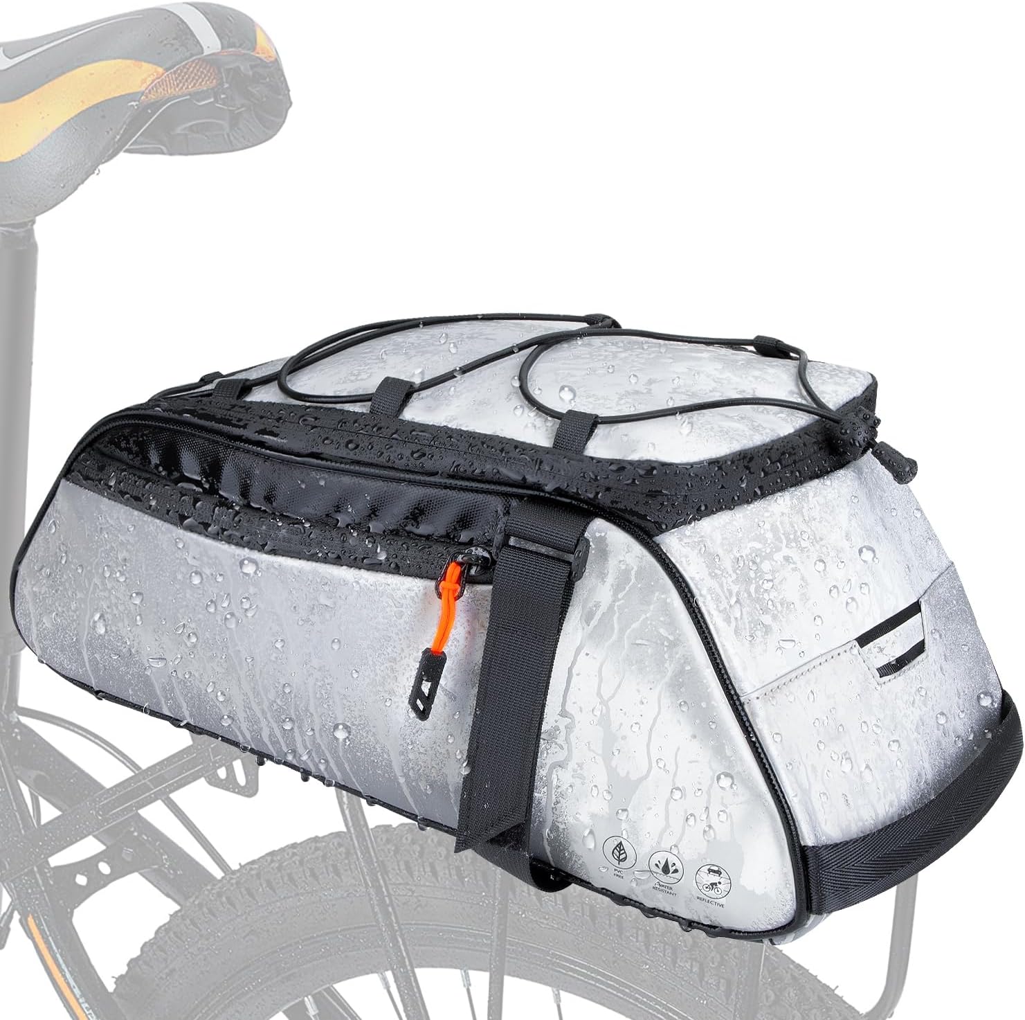 Amazon.com: WOTOW Bike Rear Rack Bag - 10L Large Full Reflective ...