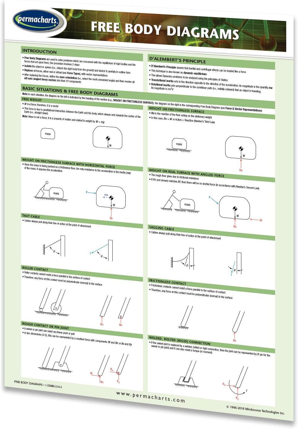 Free Body Diagrams Guide - Physics Quick Reference Guide by Permacharts : Amazon.ca: Office Products