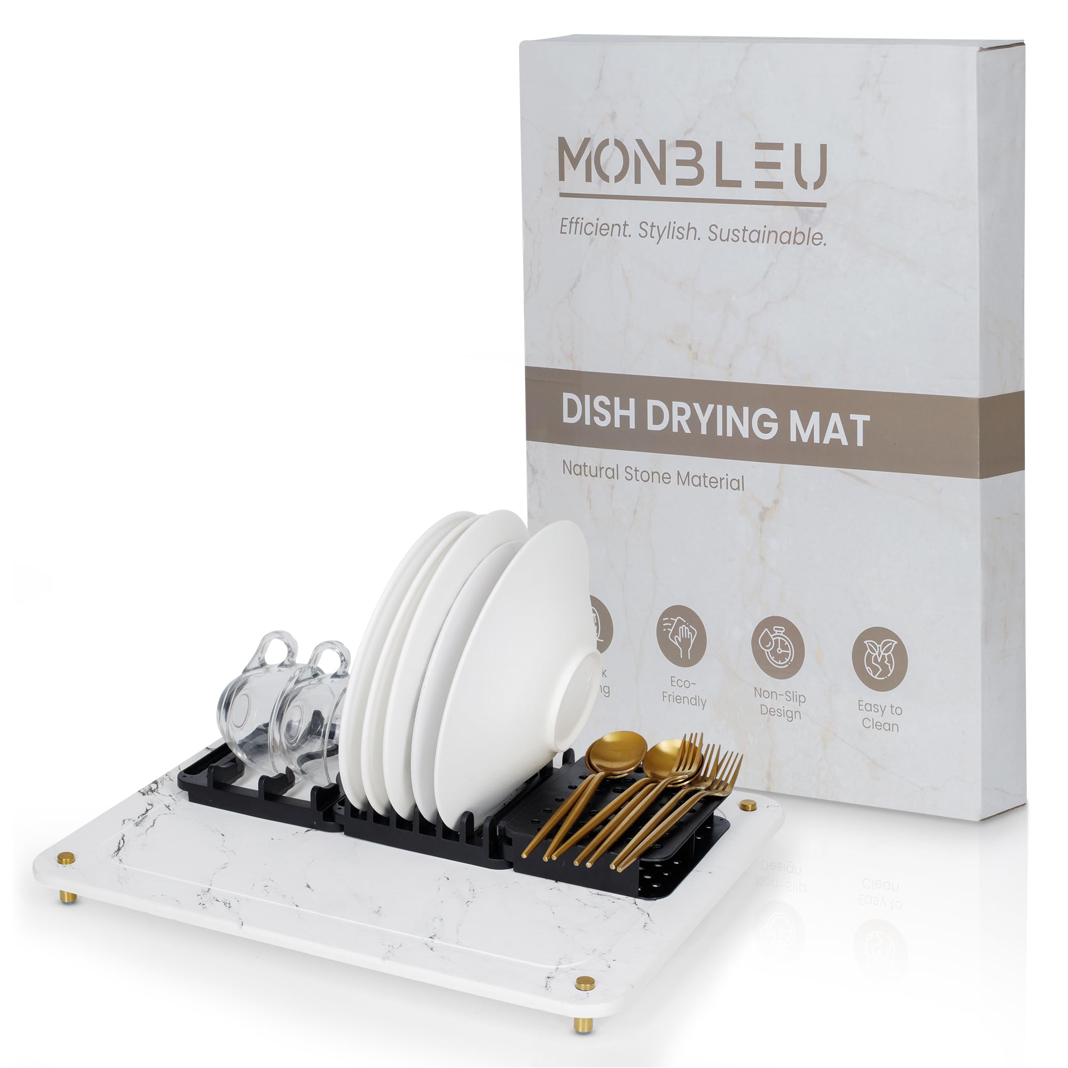 Amazon.com: Monbleu Stone Drying Mat for Kitchen Counter|Quick-Dry ...