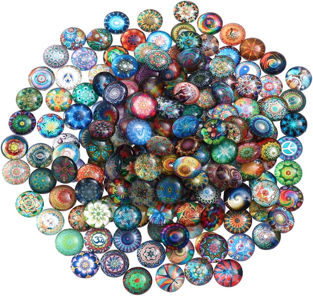 Amazon.com: 200pcs Mixed Color Round Mosaic Tiles - Cabochon Dome ...