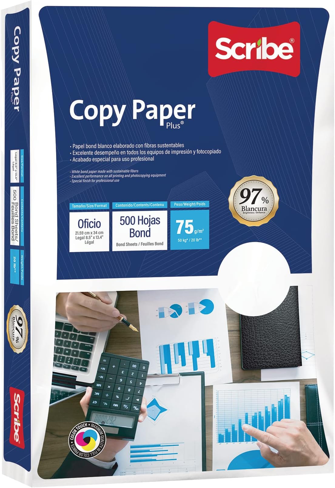 Scribe Copy Paper Plus Papel Bond Blanco Oficio Paquete de 500 Hojas ...