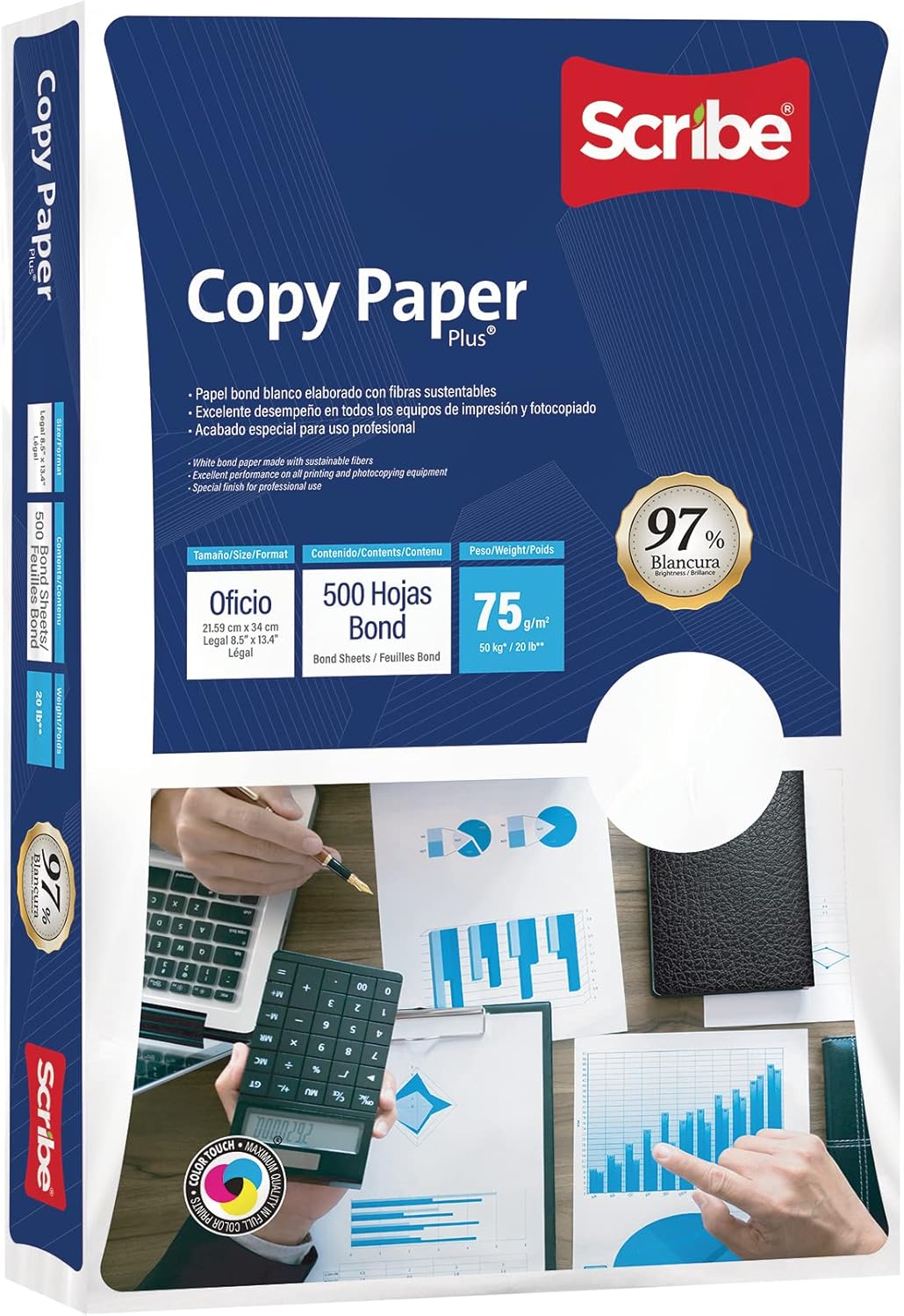 Scribe Copy Paper Plus Papel Bond Blanco Oficio Paquete de 500 Hojas ...