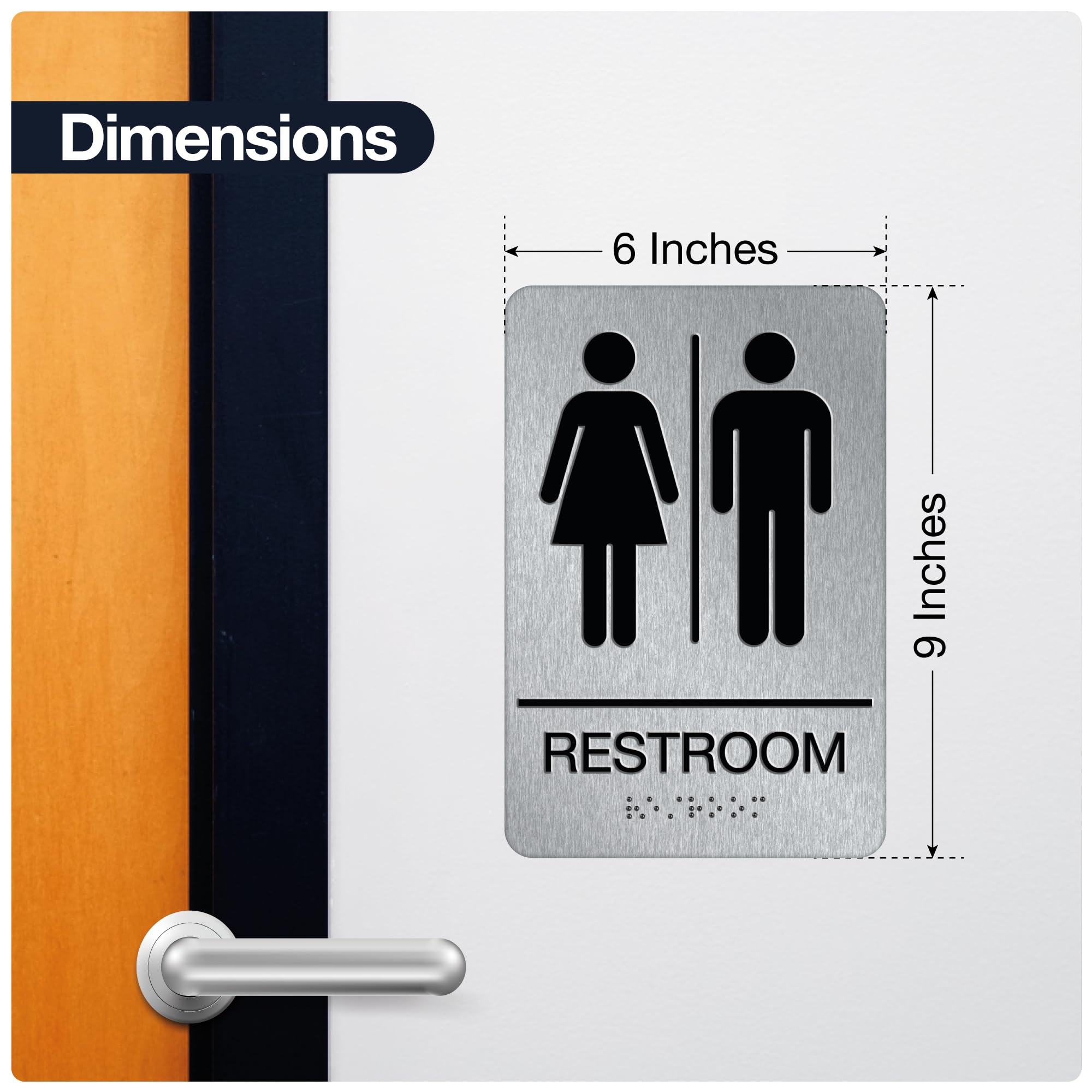 Bathroom Signs Unisex Metal Bathroom Washroom Restroom Sign Door Sign ...