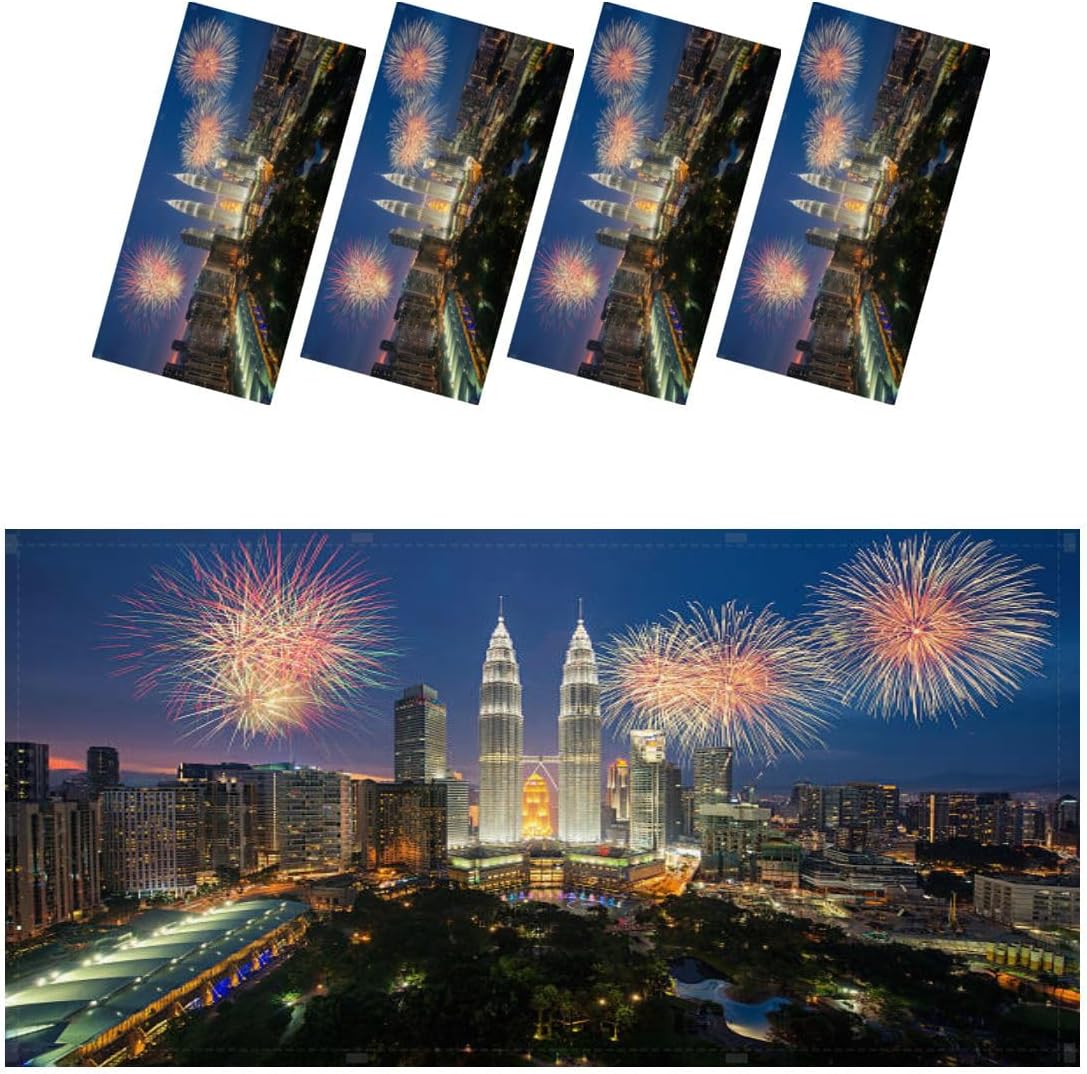 Fluorescent Light Cover 4x2’ Kuala lumpur skyline Fireworks celebration ...