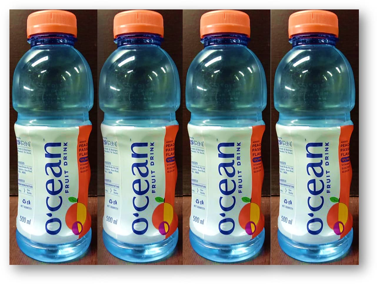 O'cean Fruit Drink - Peach & Passion Flavour 500ml (Pack of 4) Unique ...