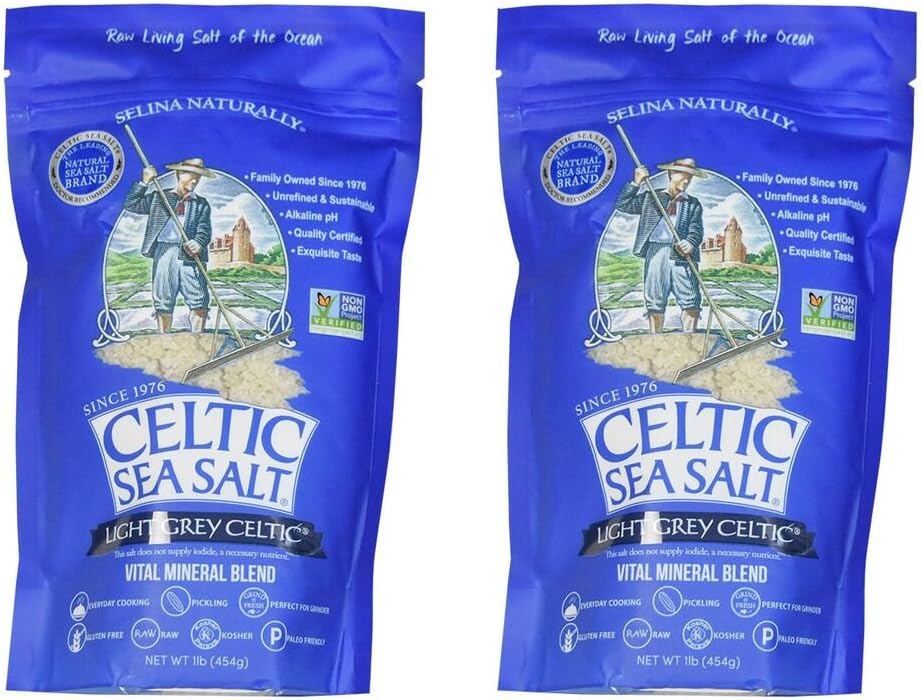 Lot de 2 sacs refermables en sel de mer celtique gris clair – Sans ...