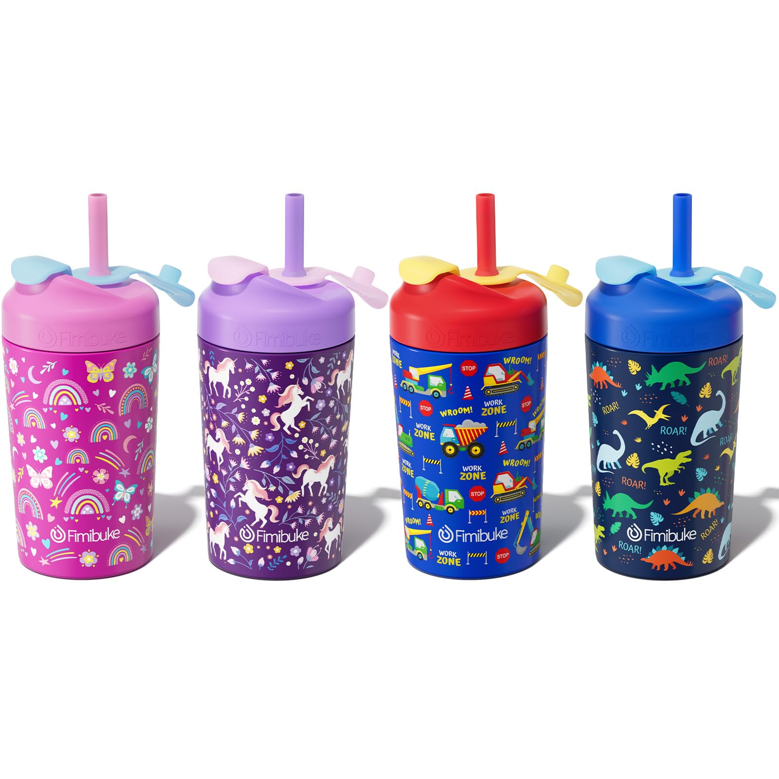Amazon.com: Fimibuke Kids & Toddlers Cups with Straw, 10oz Spill Proof ...