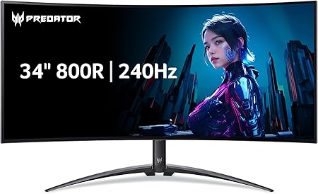 Amazon.com: acer Predator X34 | 34" UWQHD 3440 x 2440 OLED 800R Curved ...