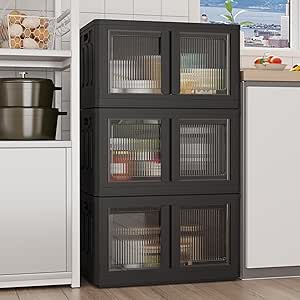 FLEXIMOUNTS Stackable Storage Bins With Lids, 228 Qt-3 Pack Closet ...