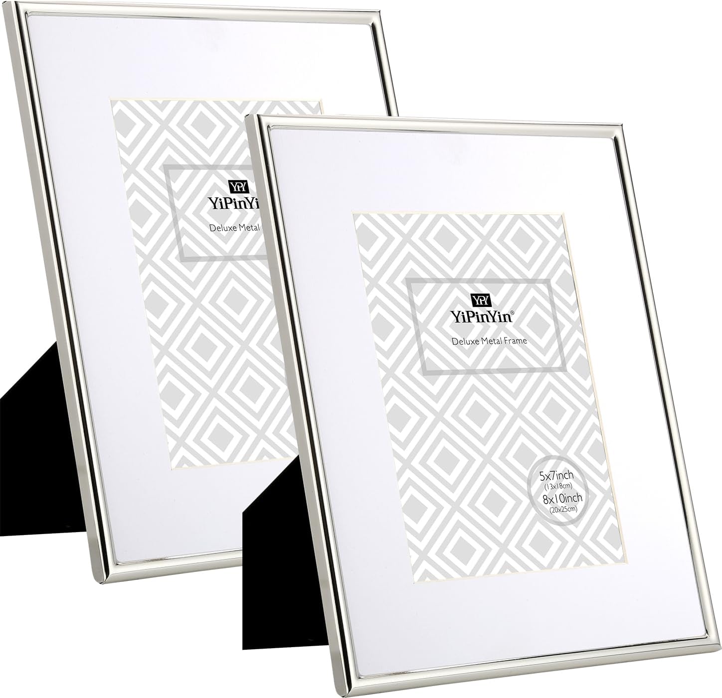 Amazon.com - YiPinYin 8x10'' Simply Silver Metal Picture Frame with Mat ...