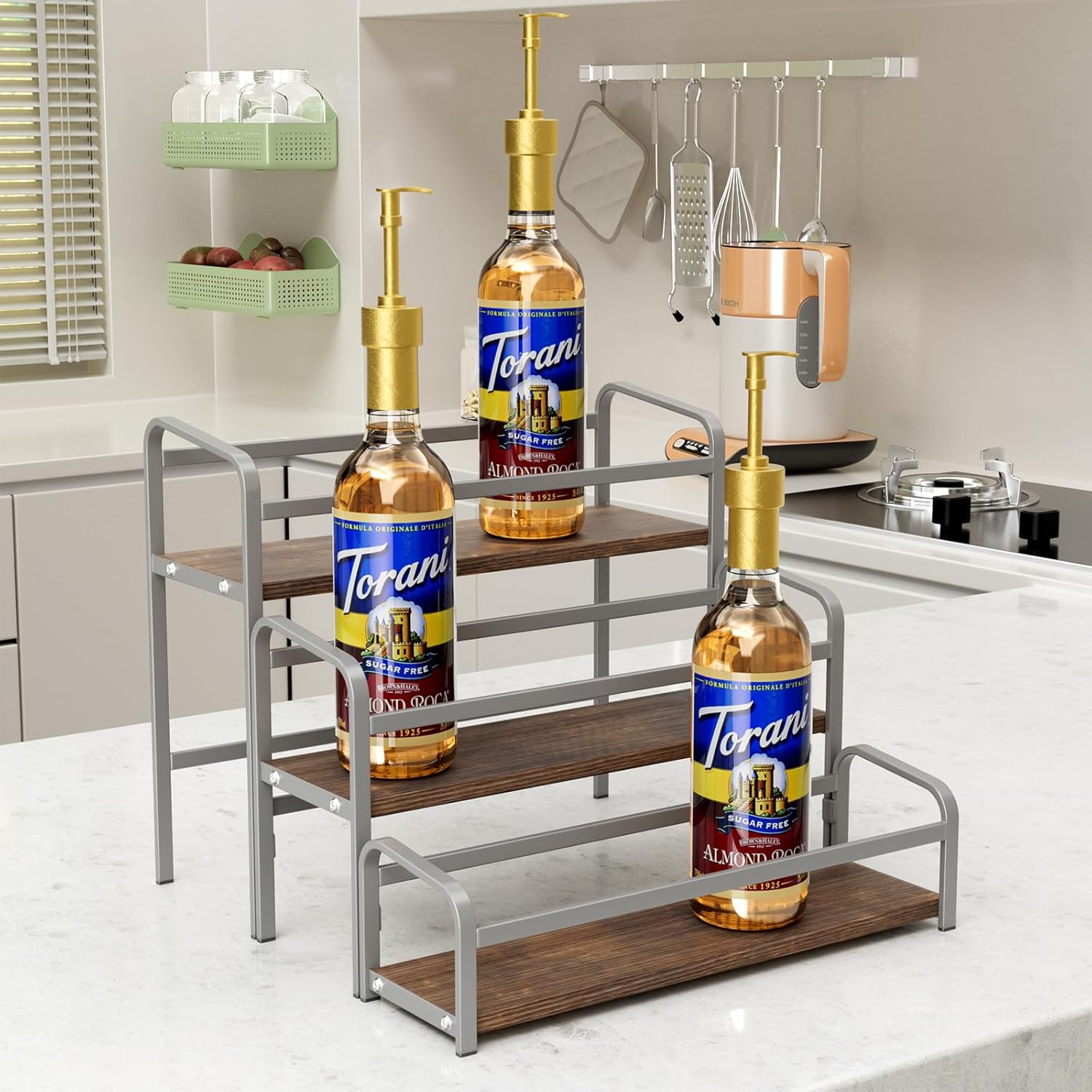 Amazon.com: 3-Tier Coffee Syrup Rack for Countertop, Large Capacity 12 ...