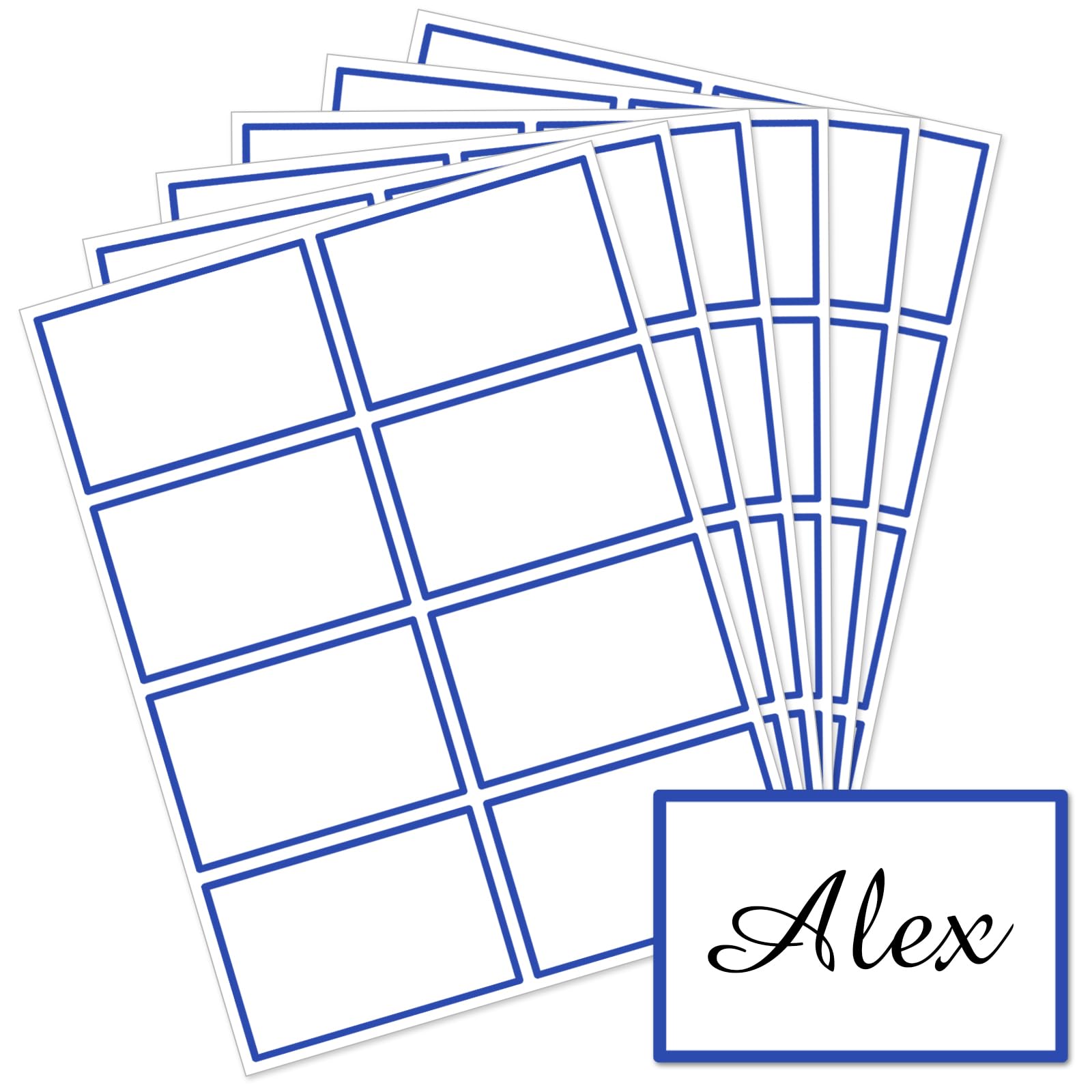 Snapklik.com : Starboling Name Tag Stickers, 200 Pcs 3"x2" Deep Blue ...