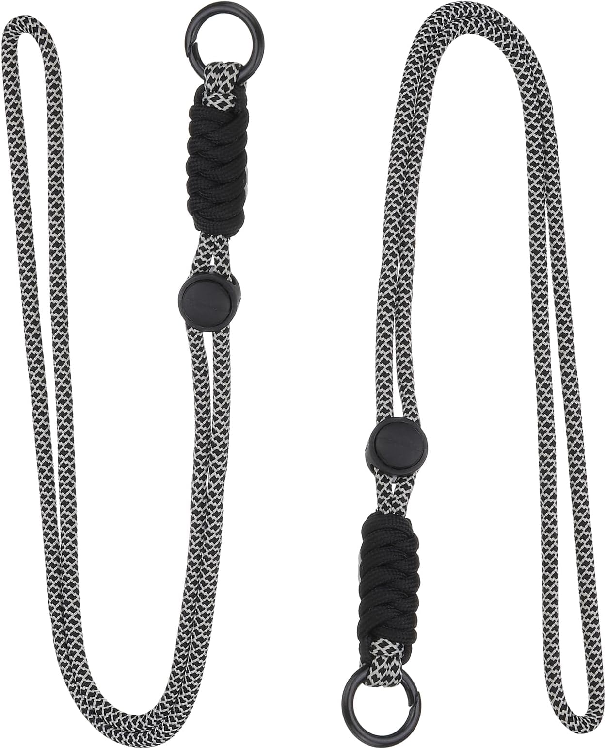 PATIKIL Braided Lanyard 2 Pcs Braided Keychain with Metal Clip, Black ...