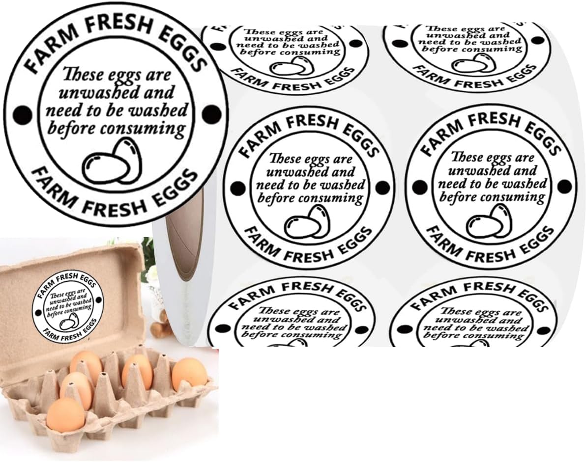 Amazon.com: Self Adhesive Farm Fresh Egg Carton Stickers,Labels for Egg ...