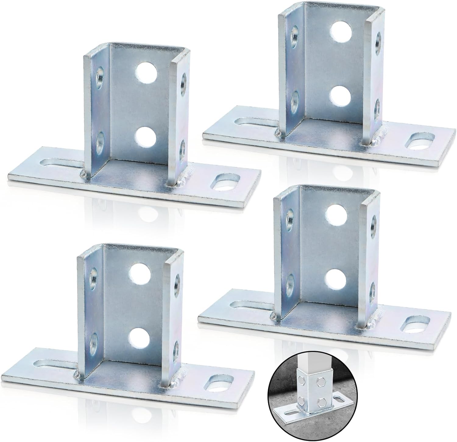 Amazon.com: Acshio 4 Pack U Post Base, 2 Slotted Hole Strut Mounts for ...