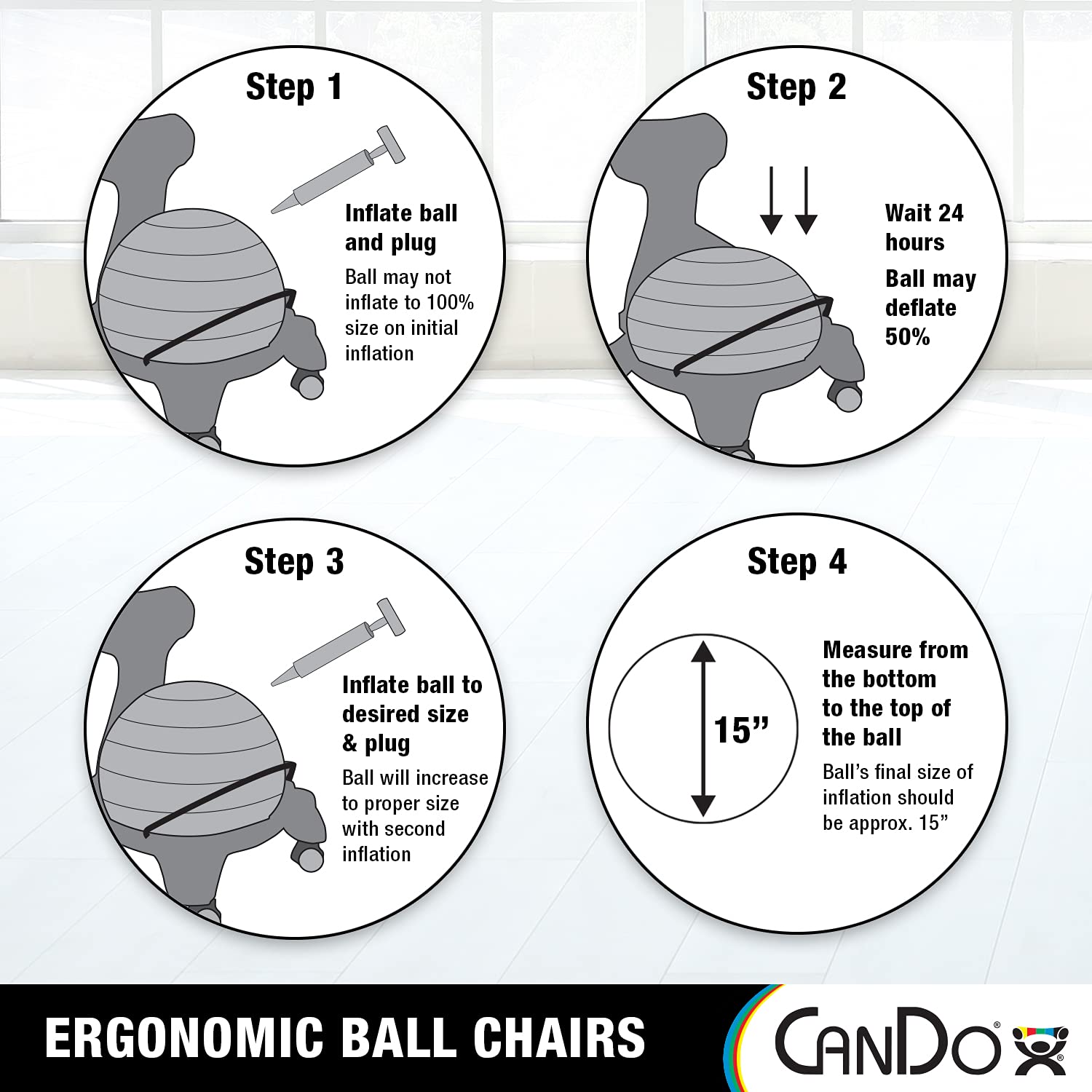 CanDo Children's Ball Chair - Inflatable Ergonomic Active Seating ...