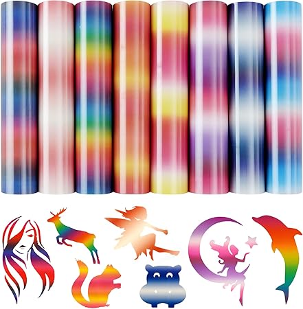 Amazon.com: Tintnut Gradient-Ombre Heat-Transfer-Vinyl Reflective HTV ...
