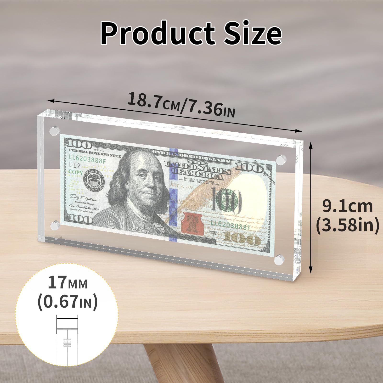 Snapklik.com : Dollar Bill Frame Display, Acrylic Dollar Bill Holder ...