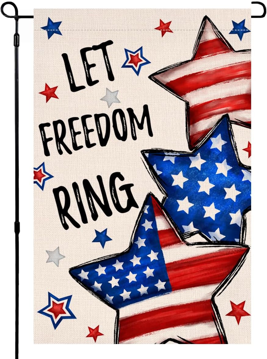 Amazon.com : 4 Pack 4th of July Patriotic Garden Flag 12 x 18 Inch ...