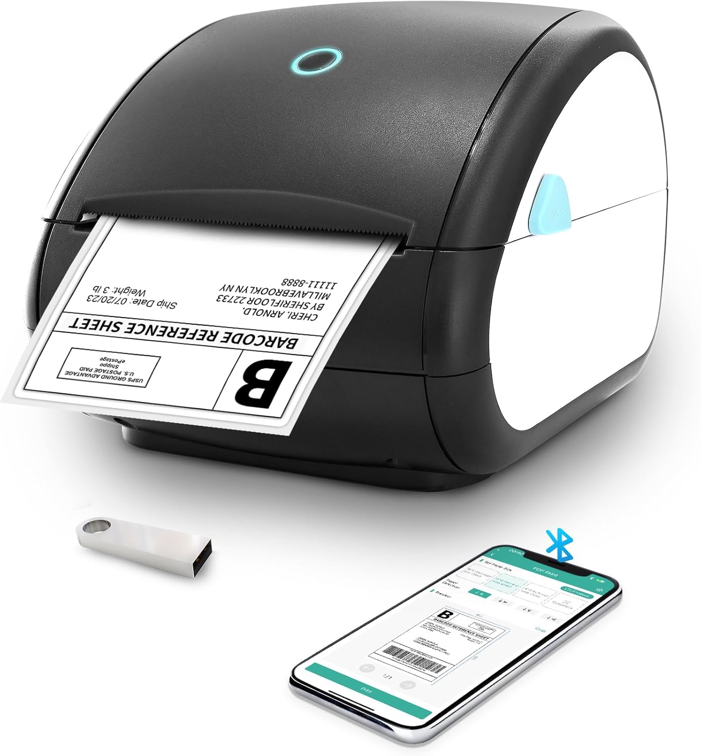 Amazon.com : BPXX Shipping Label Printer Bluetooth - Thermal Shipping ...