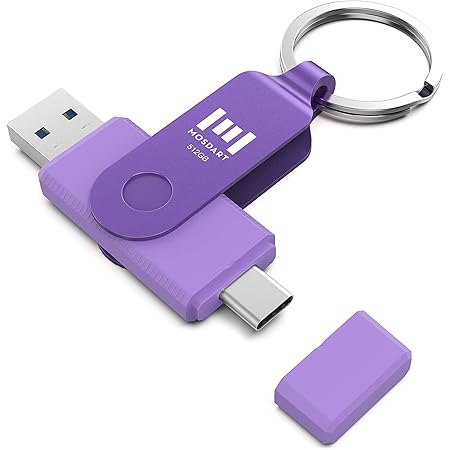 Amazon.com: MOSDART 512GB USB C Dual Flash Drive with Keychain - 2 in 1 ...